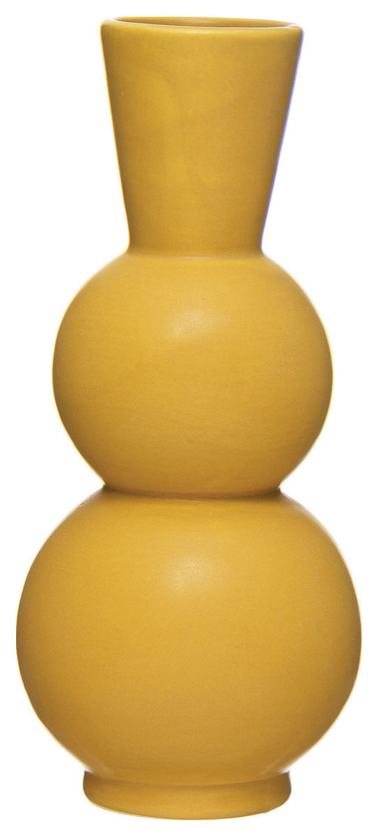 Stoneware Vase, Mustard - Contemporary - Vases - by Olive Grove | Houzz