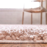 Rug Unique Loom Davos Shag Dusty Rose Round 3' 3 x 3' 3 - Contemporary ...