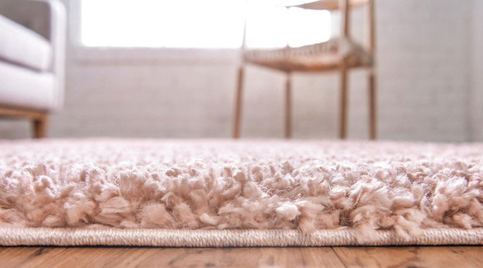 Rug Unique Loom Davos Shag Dusty Rose Round 3' 3 x 3' 3 - Contemporary ...