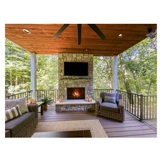 Two Tiered Covered Deck with Fireplaces - Deck - St Louis - by ...
