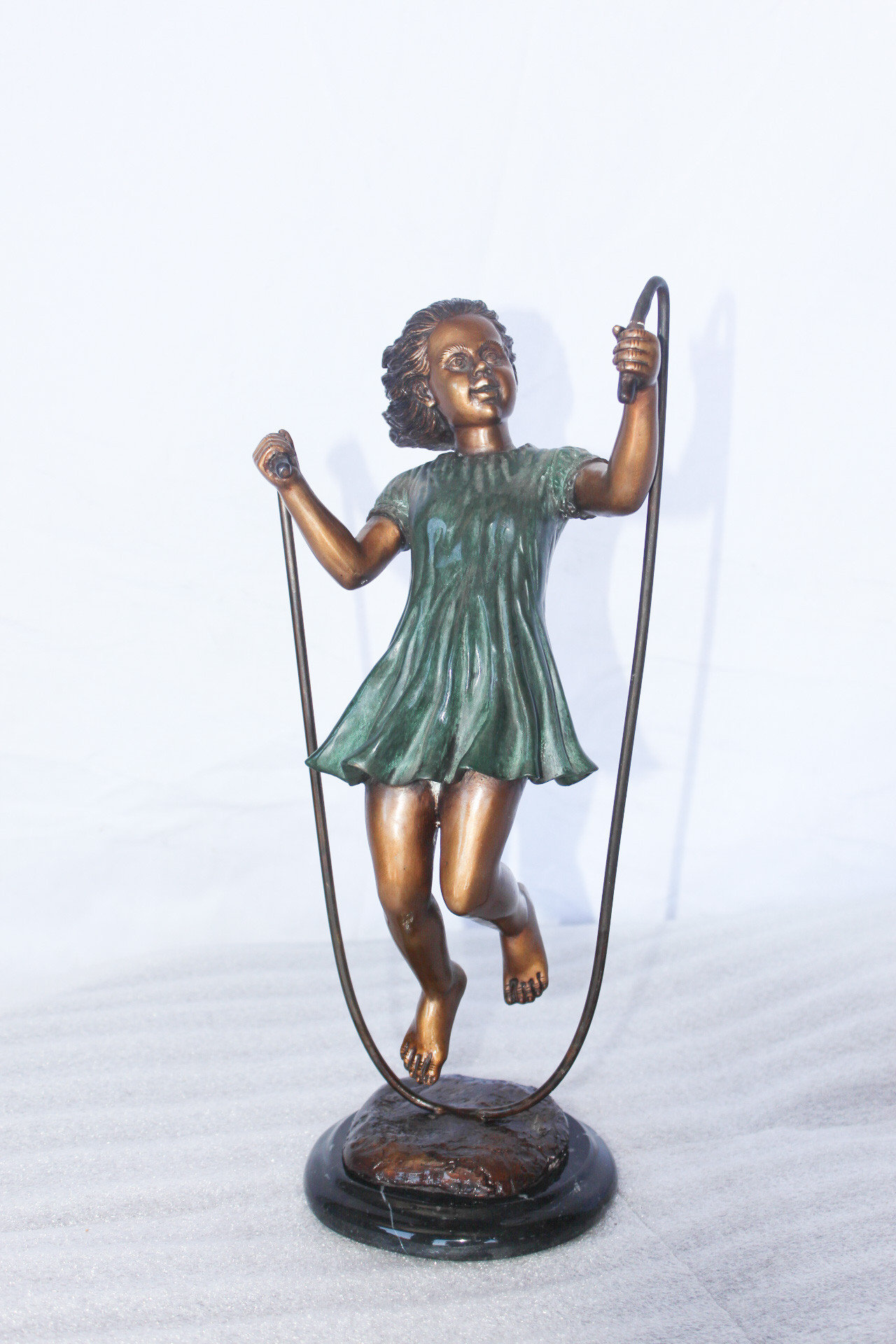 Young girl jump roping bronze statue - Size: 5"L x 7"W x 15"H ...
