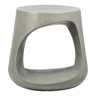 Kimberly Round Cutout Side Table, Medium Grey - Industrial - Outdoor ...