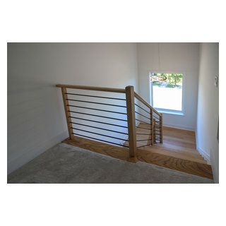 94_Neutral Color Floating Staircase with Metal Balusters, Bethesda MD ...