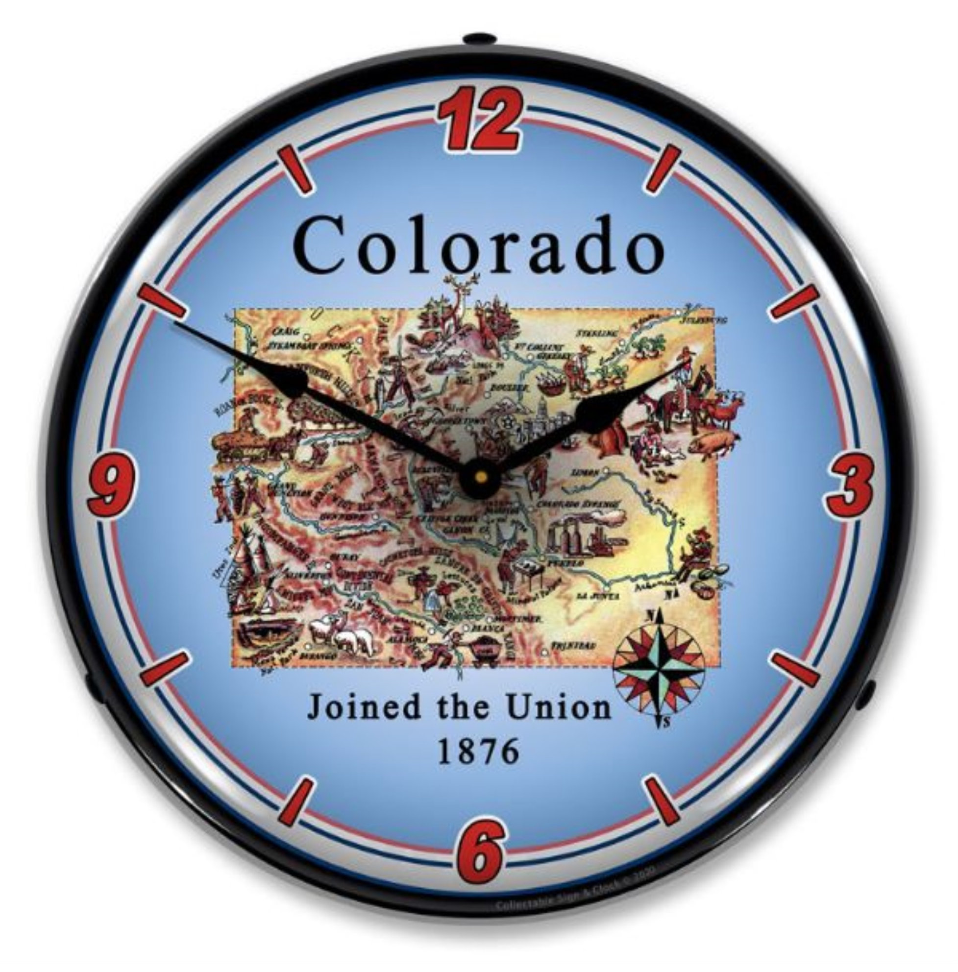20041088 State of Colorado Clock - Contemporary - Wall Clocks - by ...