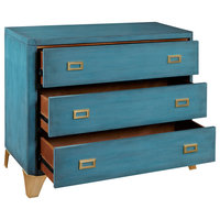Three Drawer Turquoise Blue Accent Chest - Contemporary - Accent Chests ...