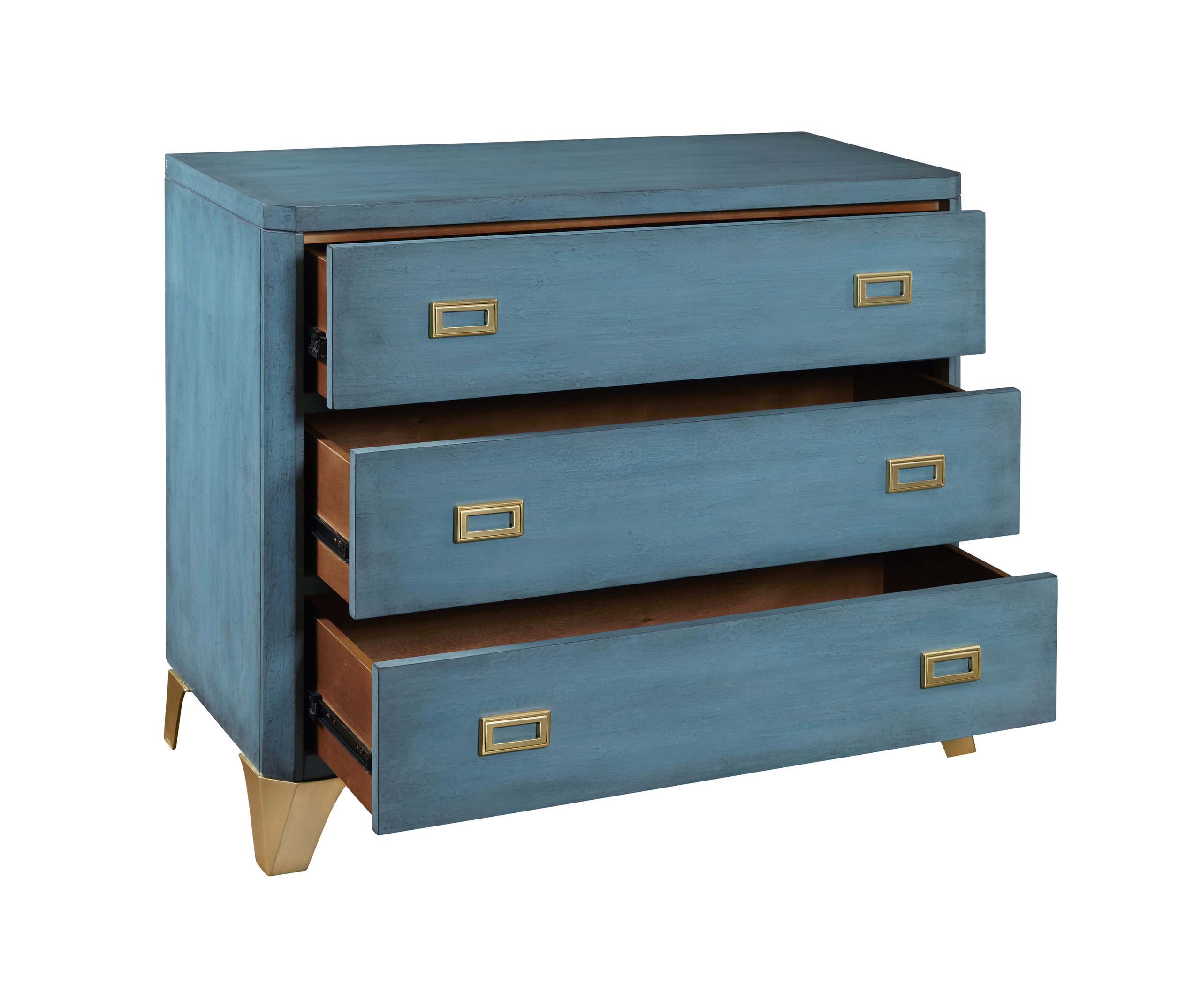 Three Drawer Turquoise Blue Accent Chest - Contemporary - Accent Chests ...