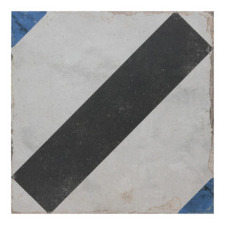 Renaissance Deco Indigo Frame Porcelain Floor and Wall Tile ...
