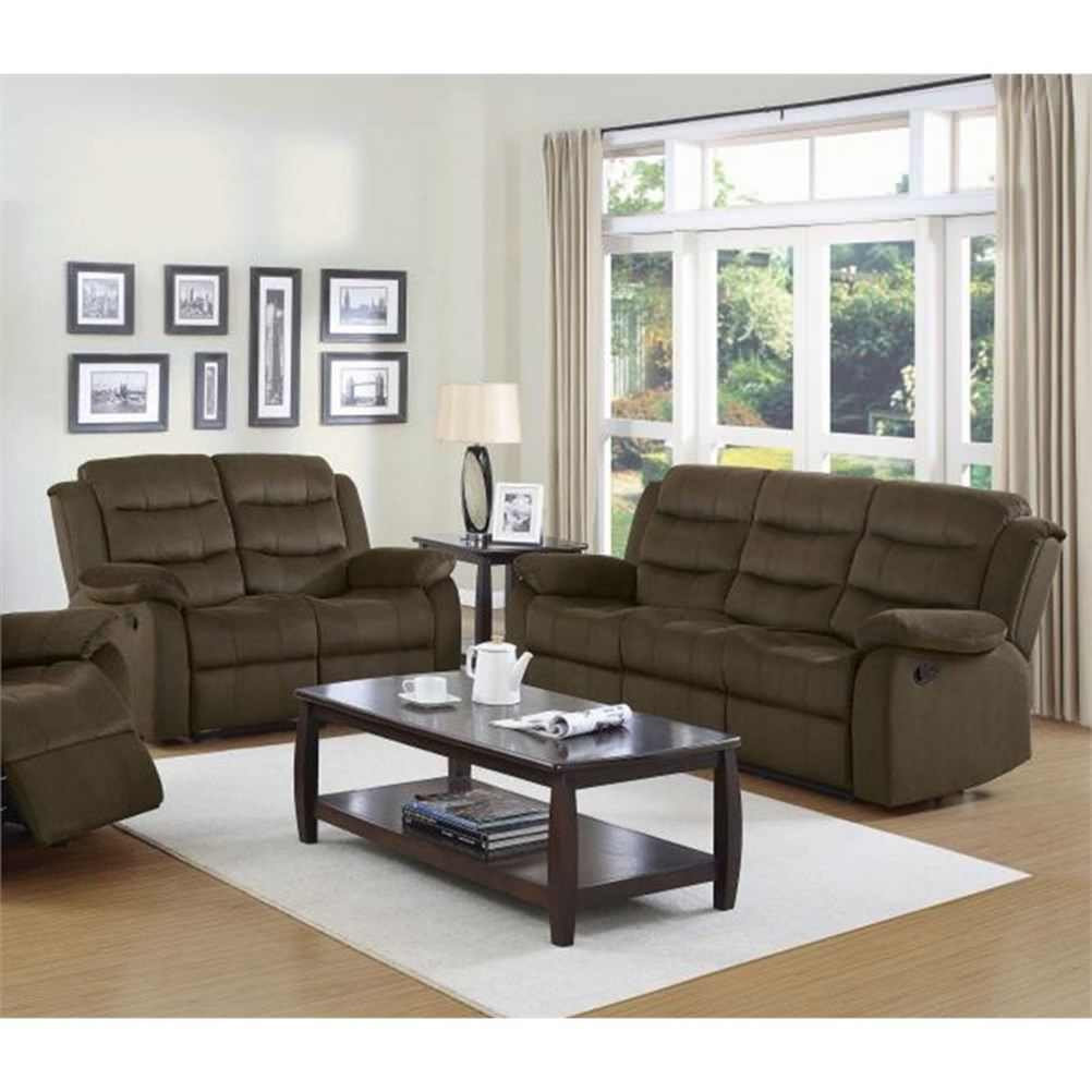 Coaster Rodman 2-Piece Transitional Velvet Tufted Reclining Sofa Set in ...