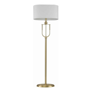 62 Inch Metal Floor Lamp with Stalk Support and Obround Shape Shade ...