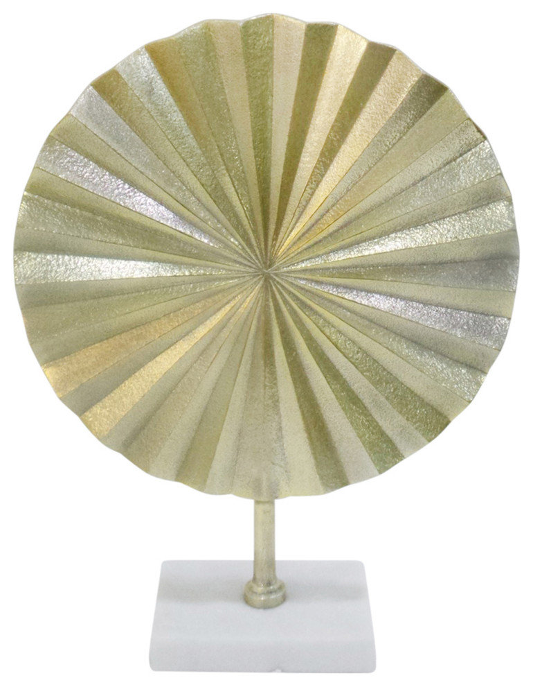 Aluminum Fan Disk On Stand, 17", Gold - Contemporary - Decorative ...