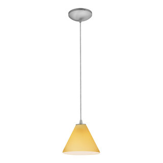 Access Lighting Martini Pendant 28004-1C-BS/AMB, Brushed Steel ...