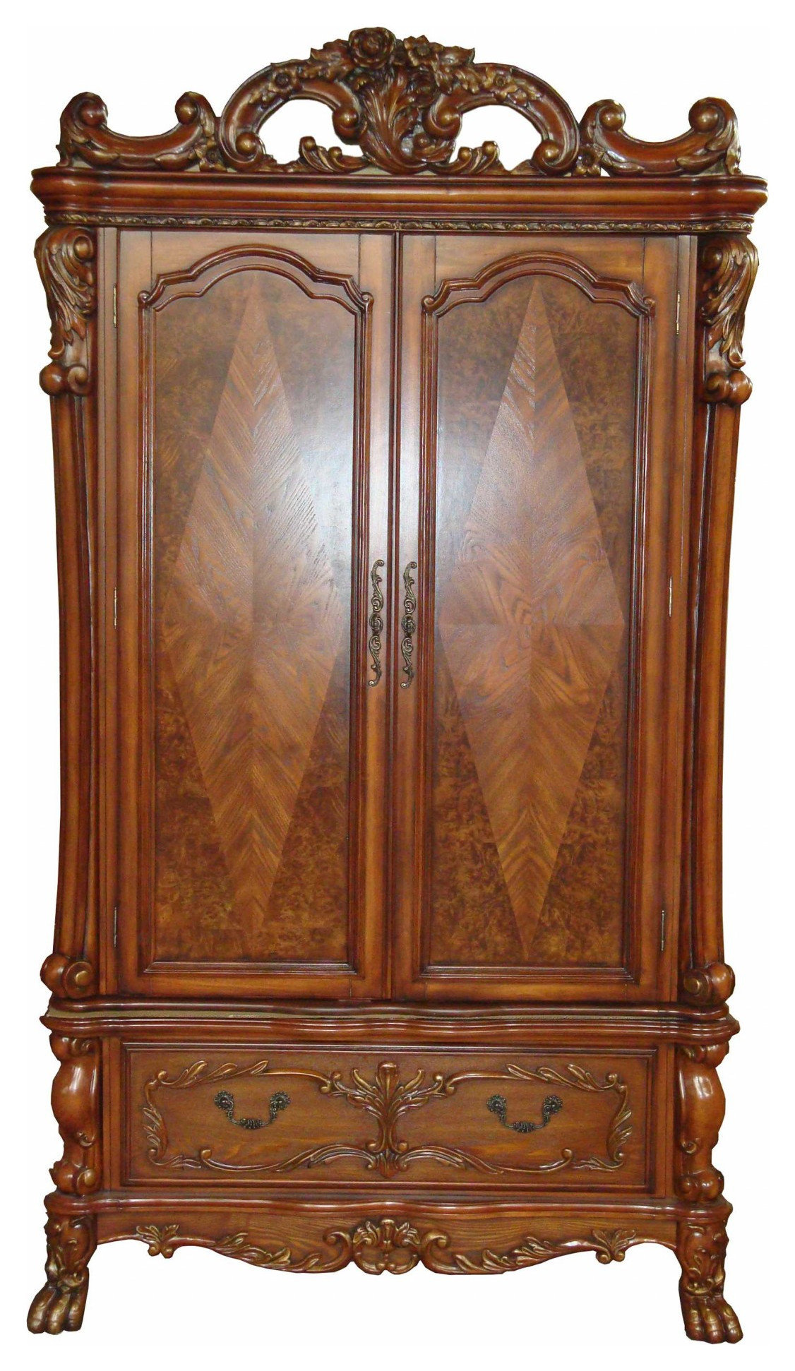 38" Brown Wood Cabinet Enclosed Storage Entertainment Center ...