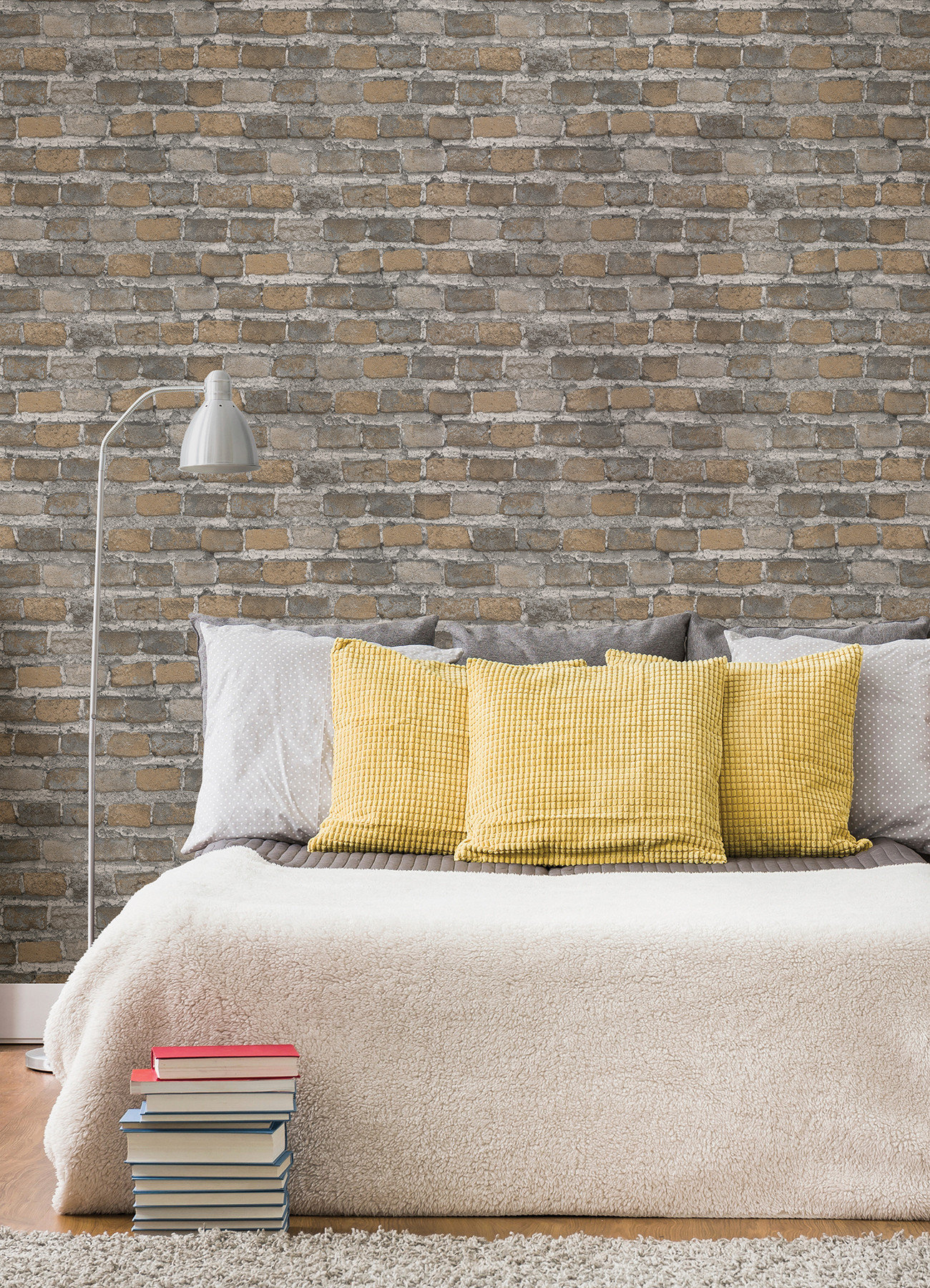 Lennox Neutral Brick Wallpaper, Swatch - Farmhouse - Wallpaper - by ...