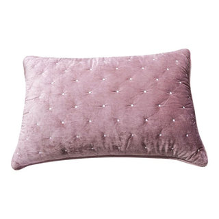 Mauve Velvet Diamond Tuft Bedspread Quilt Set, 20 X 30 - Contemporary ...