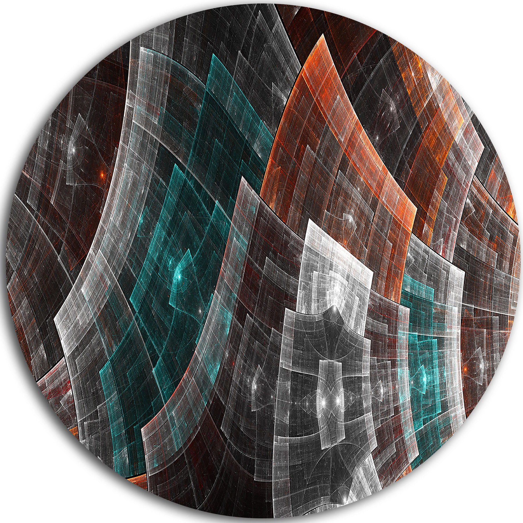 Brown Psychedelic Fractal Grid Art, Abstract Disc Artwork, Disc of 11 ...