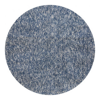 6' Round Indigo Or Ivory Heather Plain Indoor Area Rug - Contemporary ...