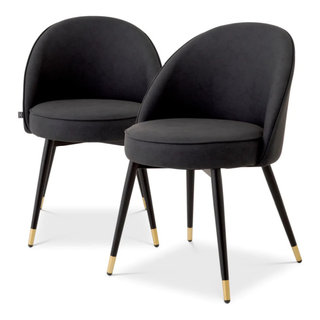 Gray Leather Dining Chair Set (2) | Eichholtz Cooper - Midcentury ...