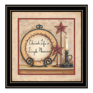 Simple Pleasures 3 Black Framed Print Wall Art - Contemporary - Prints ...