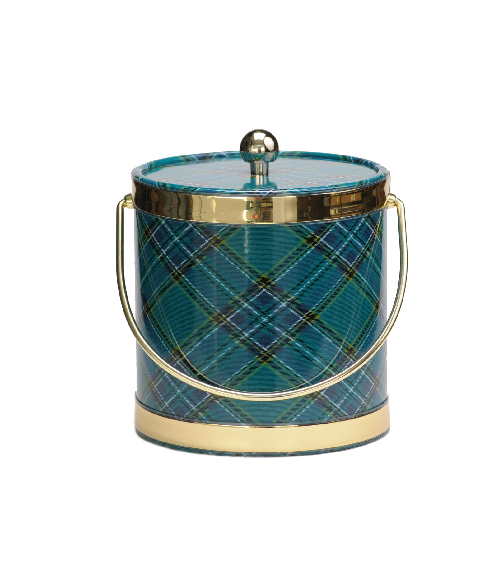 Green Plaid 3 Quart Ice Bucket - Traditional - Ice Tools And Buckets ...