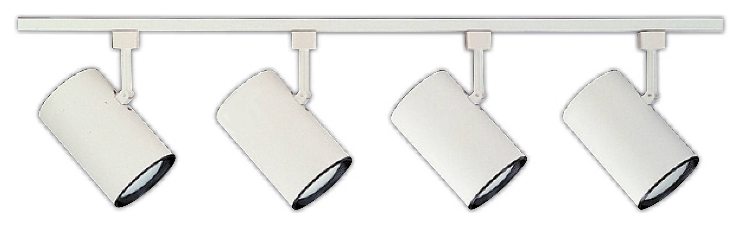 NICOR 4 Ft. Track Lighting Kit with 4 Track Light Heads in White ...