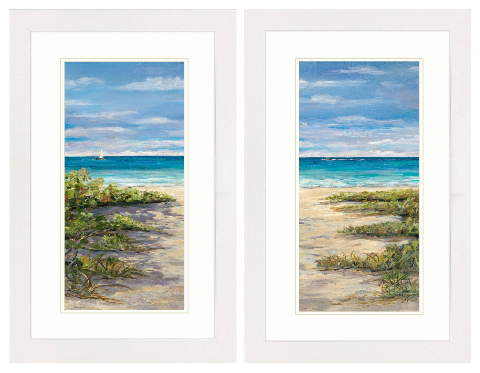 Beach View Panel Artwork, 2-Piece Set - Beach Style - Prints And ...