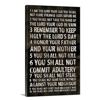 Commandments III Wrapped Canvas Art Print, 20"x30" - Contemporary ...