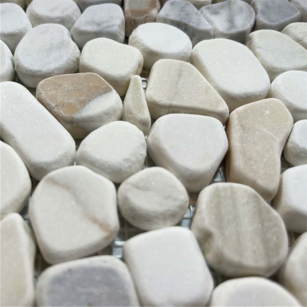 Tumbled PebbleStone Calacatta Gold Calcutta Marble NonSlip Shower Tile ...