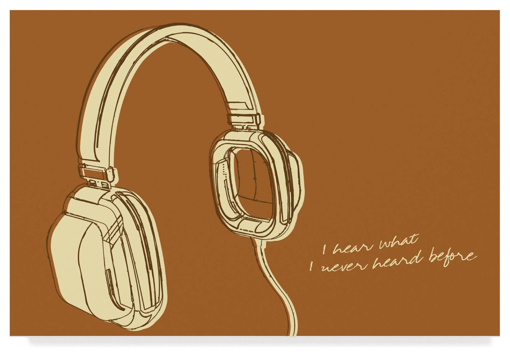 John W. Golden 'Lunastrella Headphones' Canvas Art, 47"x30 ...