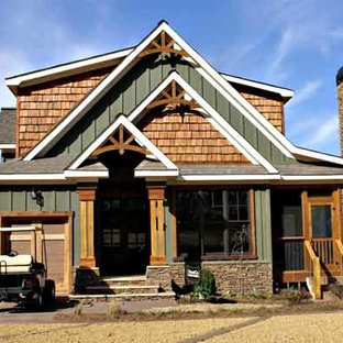 75 Beautiful Rustic Green Exterior Home Pictures & Ideas - August, 2020 ...