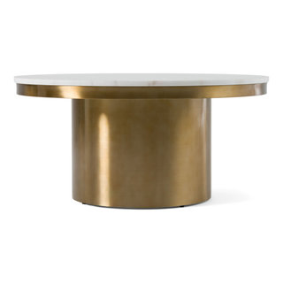 Modrest Rocky Glam White and Gold Coffee Table - Contemporary - Coffee ...