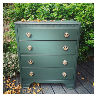 I love this custom blend of deep stormy green. - Farmhouse - Bedroom ...