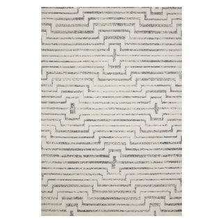 Loloi Hagen Hag-03 Geometric Rug, White and Sky, 6'7"x9'2 ...