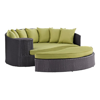 Espresso Peridot Convene Outdoor Patio Daybed - Tropical - Outdoor ...