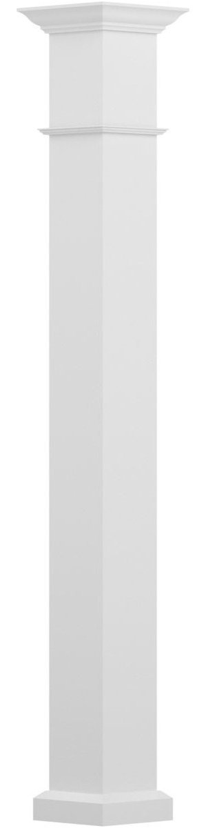 6" x 8' Endura-Aluminum Wellington Style Column, Square Shaft, Textured ...