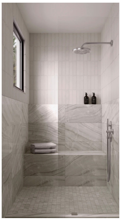 Bathroom tile decision: Half Marble/Half Subway?