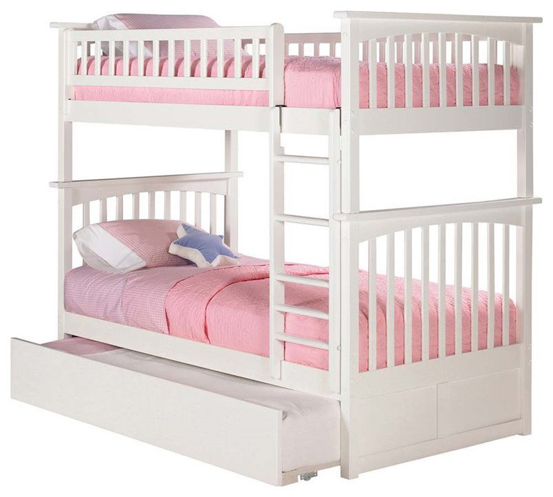 Leo & Lacey Urban Full Over Full Trundle Bunk Bed, Twin Over Twin ...