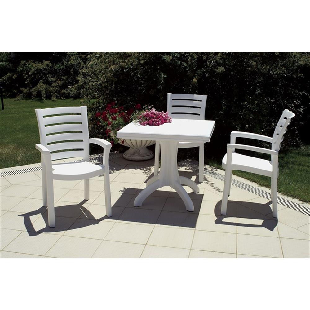 Compamia Marina Resin Patio Dining Arm Chair in White - Contemporary ...