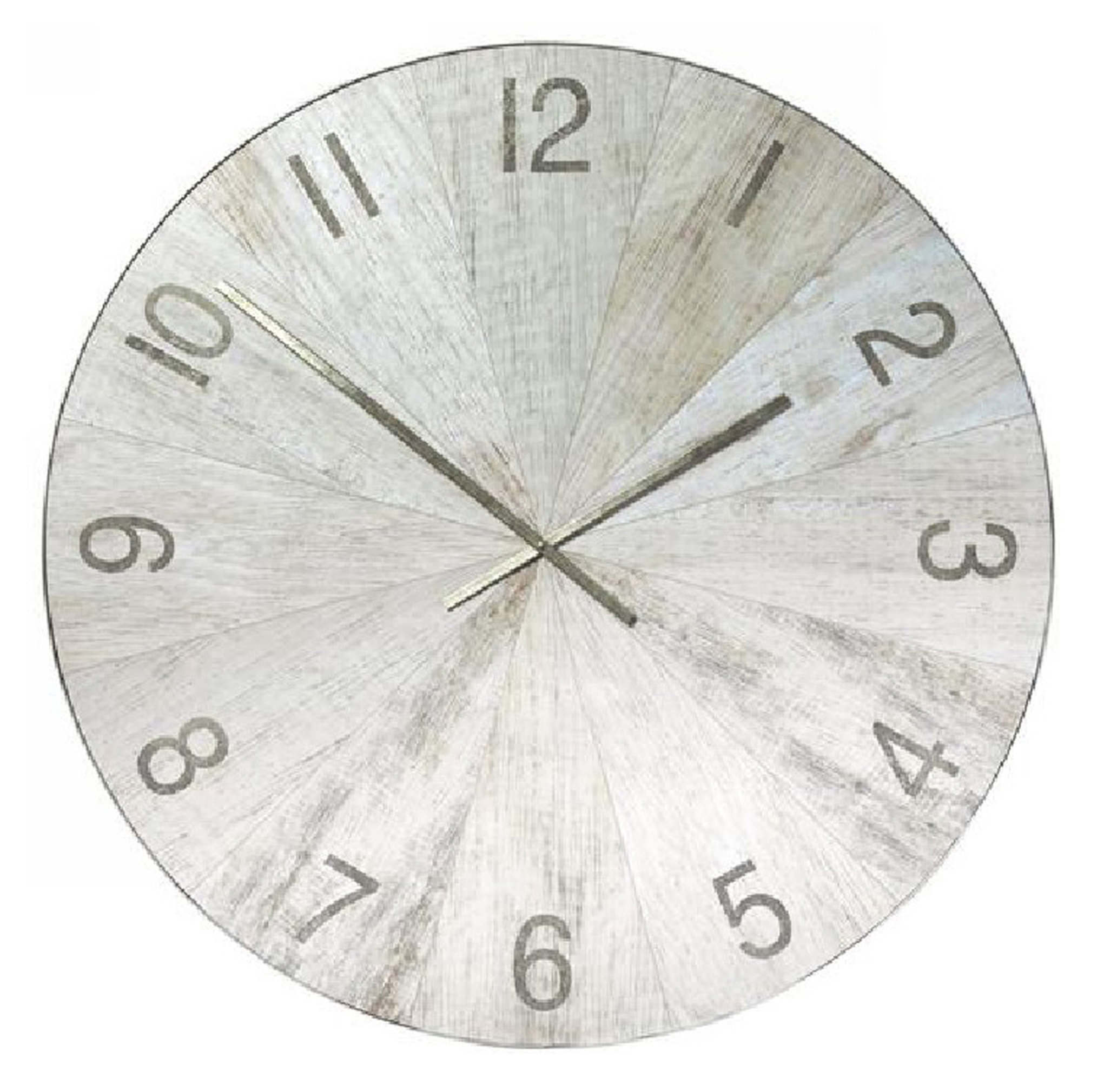 Spencer Metal and Wood Transitional Wall Clock With White Washed Oak ...