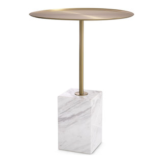 White Marble Base Side Table | Eichholtz Cole - Contemporary - Side ...
