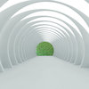 Circular Hallway White Green Wall Mural 142"x106", 142 in x 106 in ...