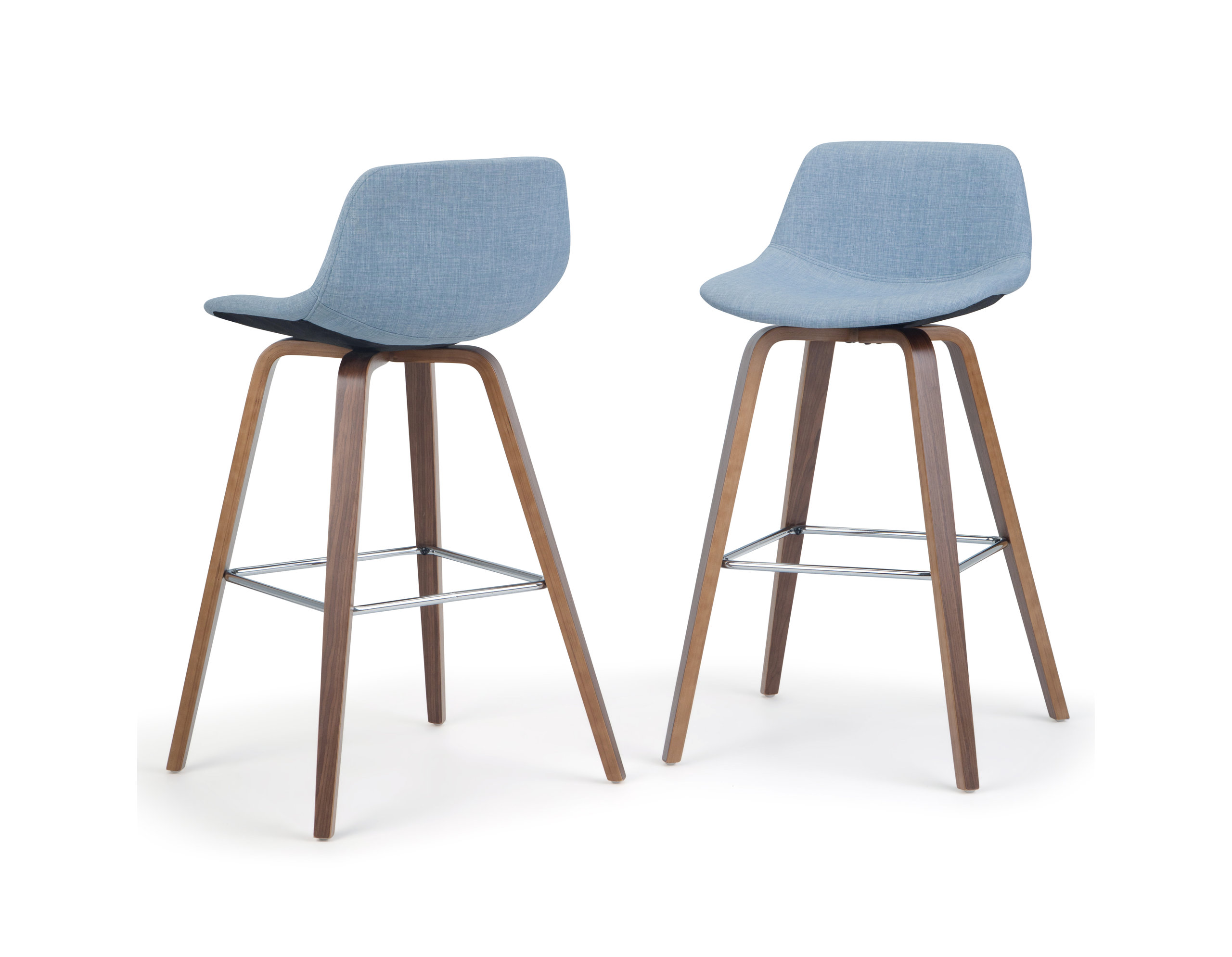 Bentwood Counter Height Stool (Set Of 2) In Denim Grey Linen Look ...