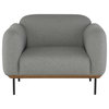 Benson Light Grey Fabric Single Seat Sofa - Midcentury - Armchairs And Accent Chairs - by ...