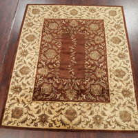 Indian French Toile Carpet Bordered Oriental Hand-Tufted Area Rug ...