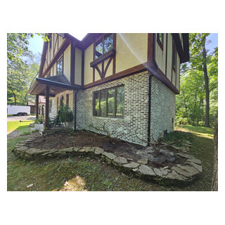 Close up of rustic style German smear - Rustic - Exterior - St Louis ...