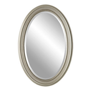 31" Farmhouse Gray Oval Mirror - Traditional - Wall Mirrors - by ...