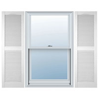 Builders Edge, Cathedral Top Center Mullion, Open Louver Shutters ...