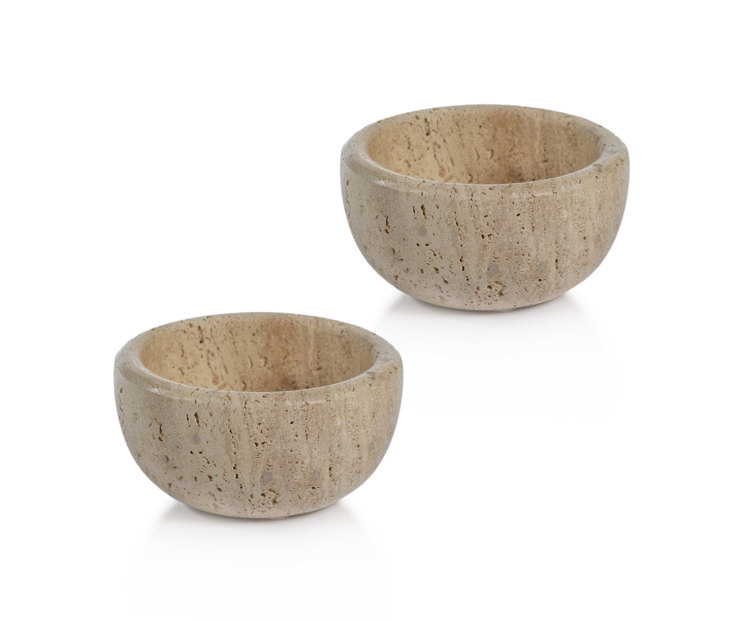 Sulu MultiServe Beige Travertine Bowls, 4" - Transitional - Decorative ...