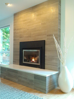 Put tile on fireplace raised hearth