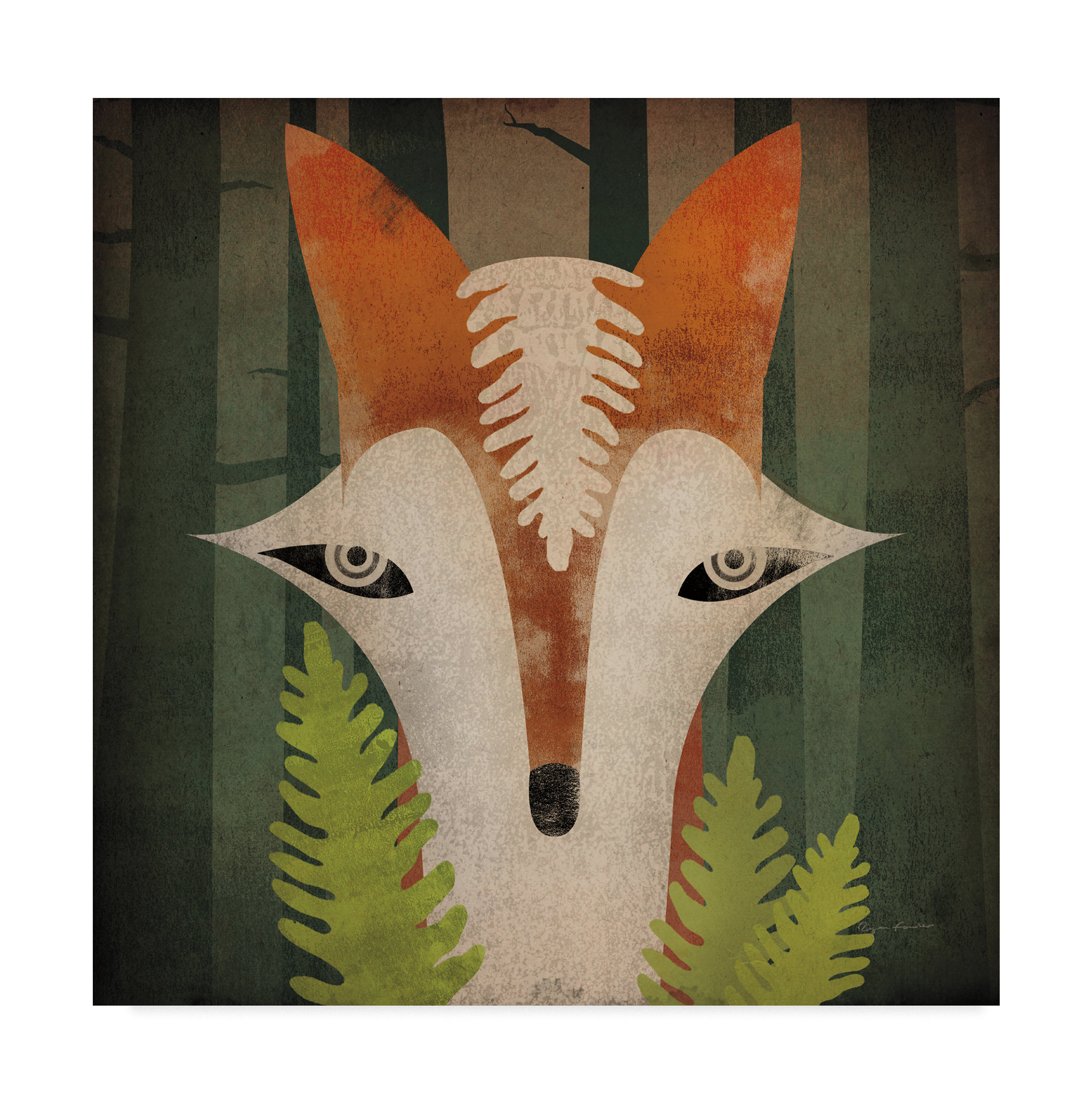 Ryan Fowler 'Fern Fox' Canvas Art, 24"x24" - Tropical - Prints And ...
