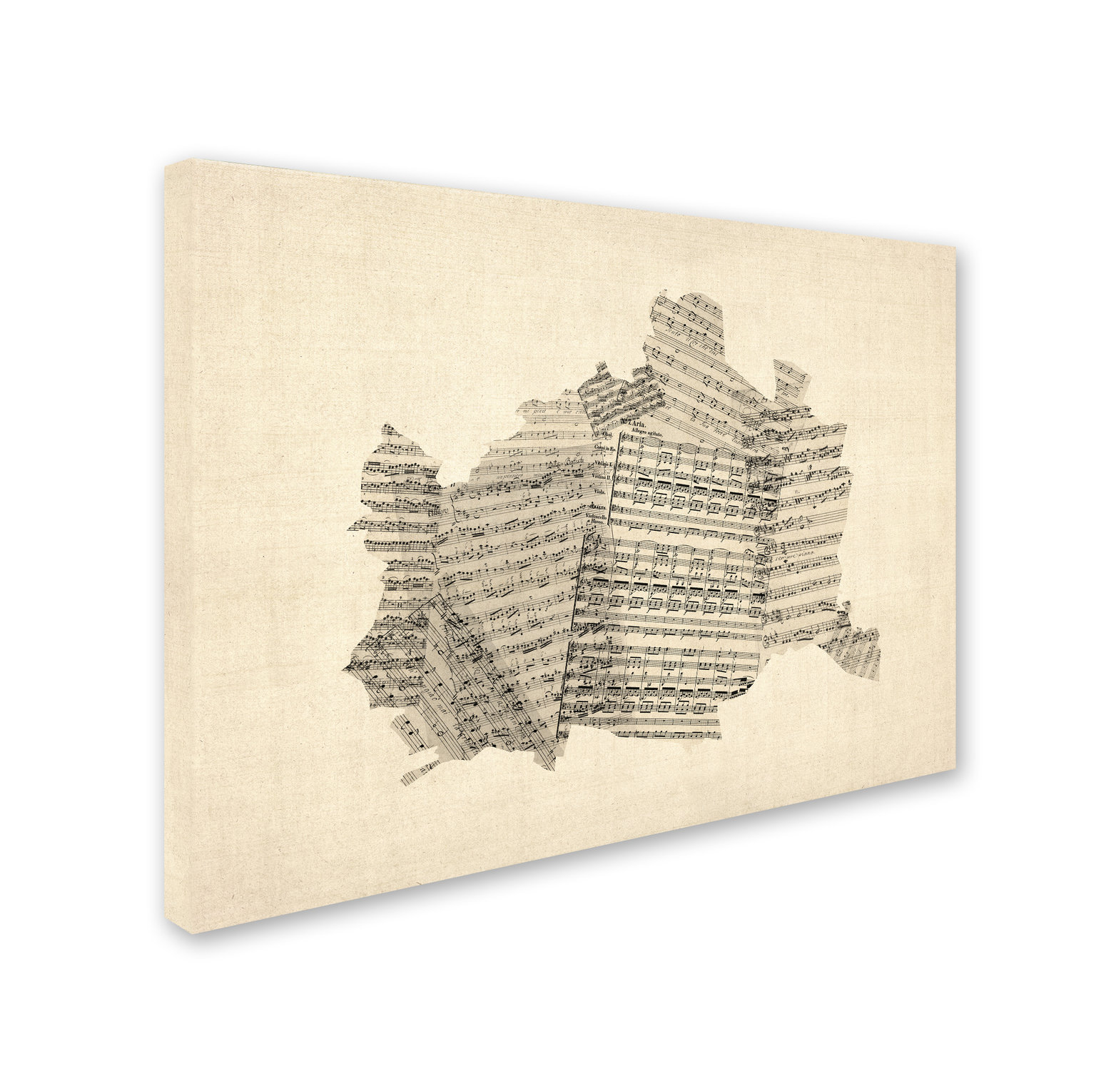 "Old Sheet Music Map of Vienna, Austria" Canvas Art by Michael Tompsett ...